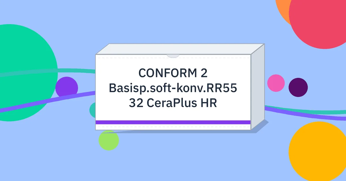 Symbolbild: Packung mit der Aufschrift CONFORM 2 Basisp.soft-konv.RR55 32 CeraPlus HR (PZN 16243259) – Verfügbarkeit und Bezug in Apotheken in Frankfurt am Main