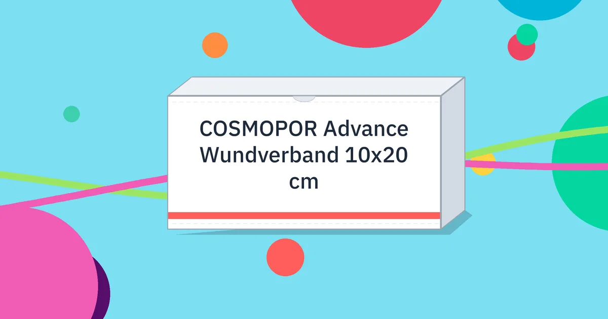 Symbolbild: Packung mit der Aufschrift COSMOPOR Advance Wundverband 10x20 cm (PZN 18375835) – Verfügbarkeit und Bezug in Apotheken in Frankfurt am Main