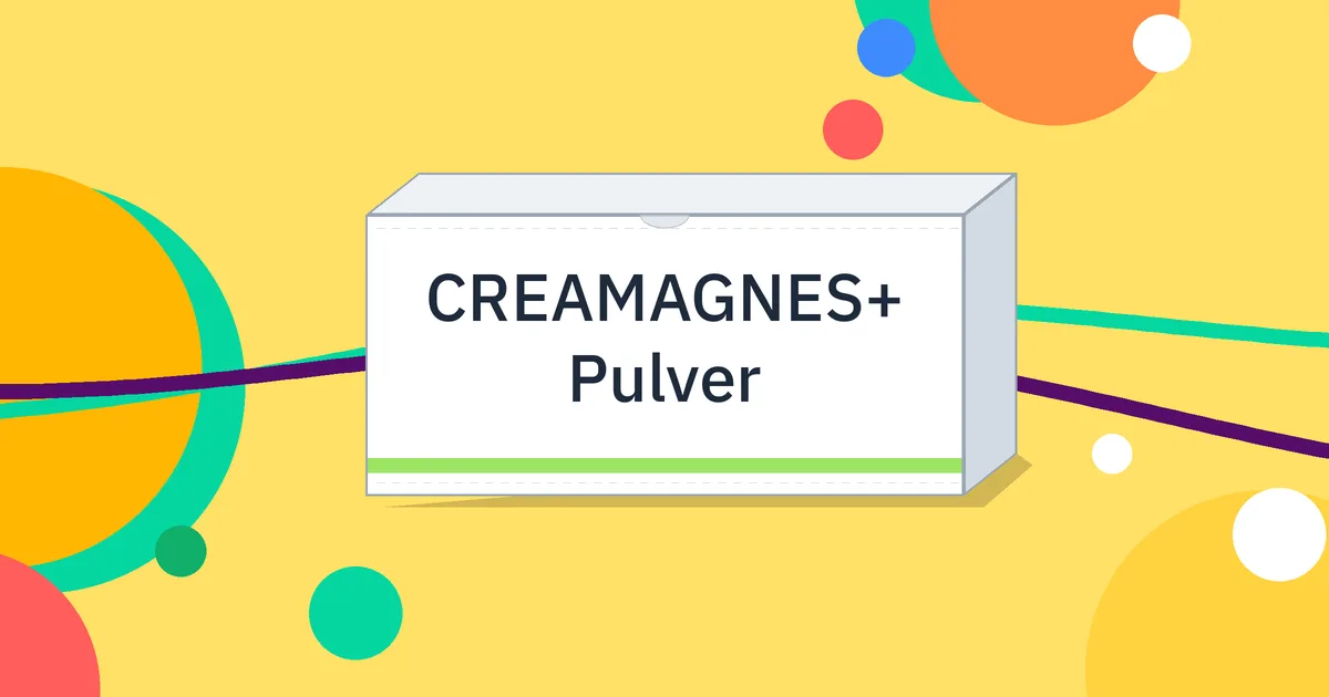 Symbolbild: Packung mit der Aufschrift CREAMAGNES+ Pulver (PZN 19860403) – Verfügbarkeit und Bezug in Apotheken in Frankfurt am Main
