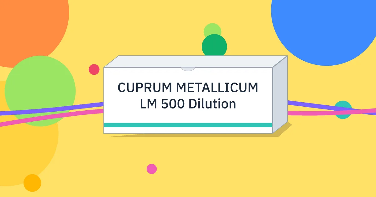 Symbolbild: Packung mit der Aufschrift CUPRUM METALLICUM LM 500 Dilution (PZN 13693341) – Verfügbarkeit und Bezug in Apotheken in Frankfurt am Main