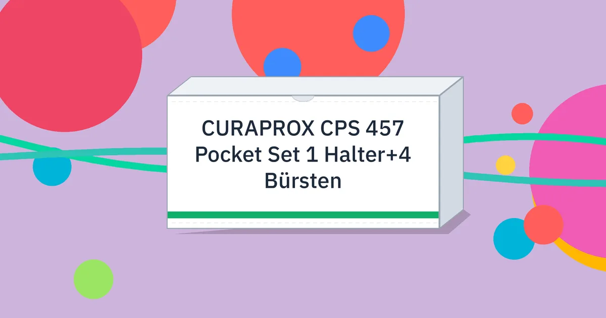 Symbolbild: Packung mit der Aufschrift CURAPROX CPS 457 Pocket Set 1 Halter+4 Bürsten (PZN 01292944) – Verfügbarkeit und Bezug in Apotheken in Frankfurt am Main
