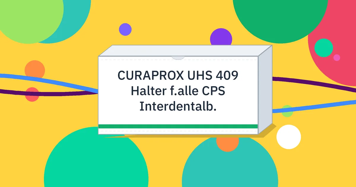 Symbolbild: Packung mit der Aufschrift CURAPROX UHS 409 Halter f.alle CPS Interdentalb. (PZN 10014807) – Verfügbarkeit und Bezug in Apotheken in Frankfurt am Main