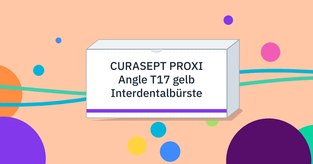 Symbolbild: Packung mit der Aufschrift CURASEPT PROXI Angle T17 gelb Interdentalbürste (PZN 17610300) – Verfügbarkeit und Bezug in Apotheken in Frankfurt am Main