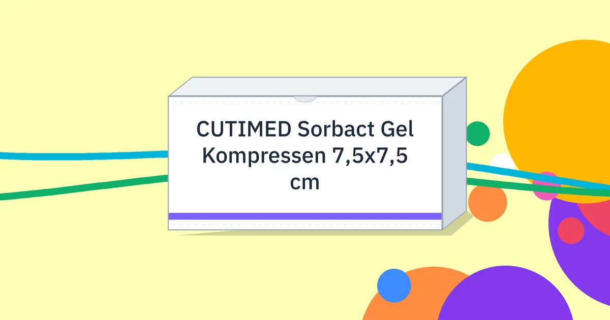 Symbolbild: Packung mit der Aufschrift CUTIMED Sorbact Gel Kompressen 7,5x7,5 cm (PZN 16595722) – Verfügbarkeit und Bezug in Apotheken in Frankfurt am Main