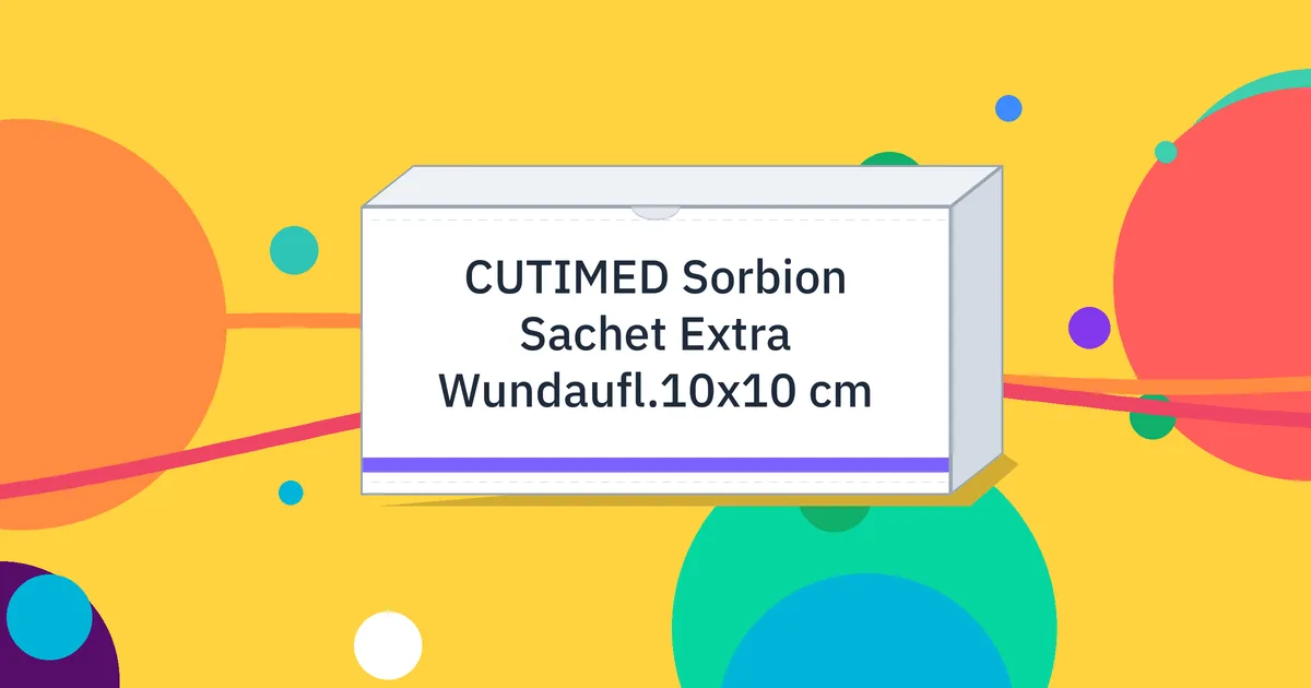 Symbolbild: Packung mit der Aufschrift CUTIMED Sorbion Sachet Extra Wundaufl.10x10 cm (PZN 03157854) – Verfügbarkeit und Bezug in Apotheken in Frankfurt am Main