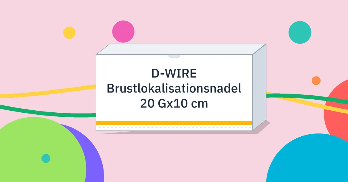 Symbolbild: Packung mit der Aufschrift D-WIRE Brustlokalisationsnadel 20 Gx10 cm (PZN 06772399) – Verfügbarkeit und Bezug in Apotheken in Frankfurt am Main