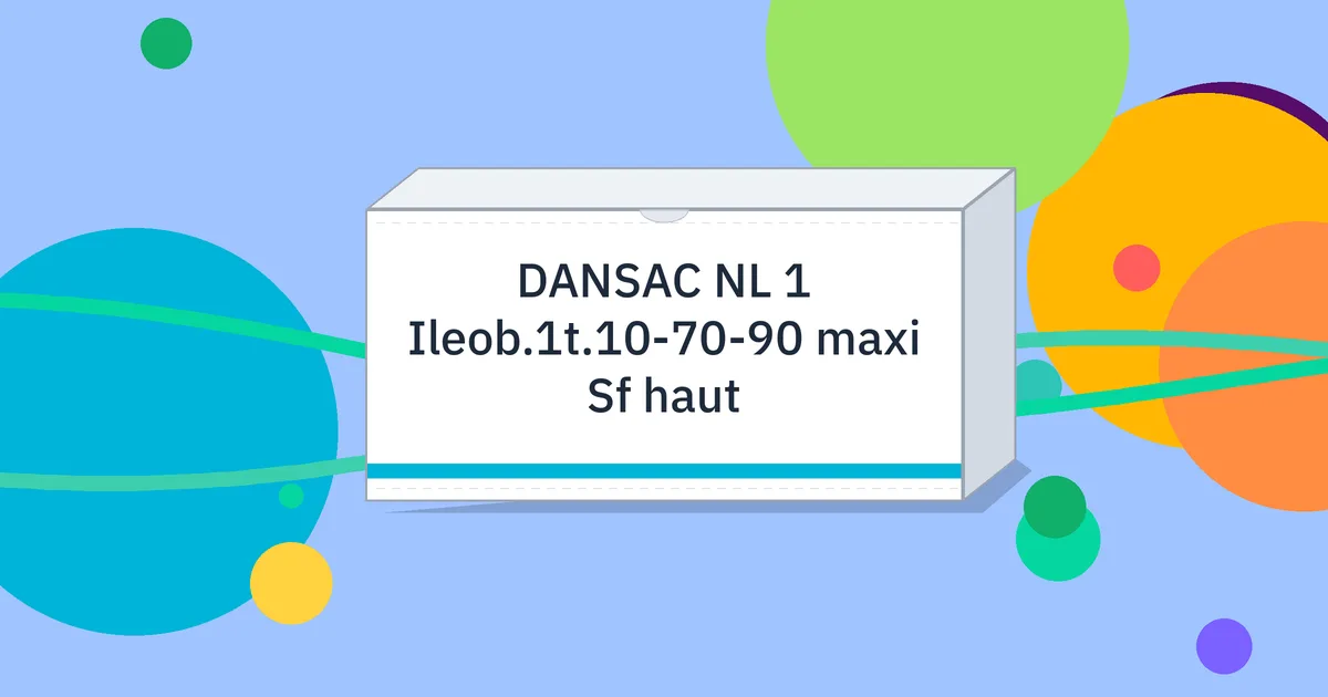 Symbolbild: Packung mit der Aufschrift DANSAC NL 1 Ileob.1t.10-70-90 maxi Sf haut (PZN 10945658) – Verfügbarkeit und Bezug in Apotheken in Frankfurt am Main