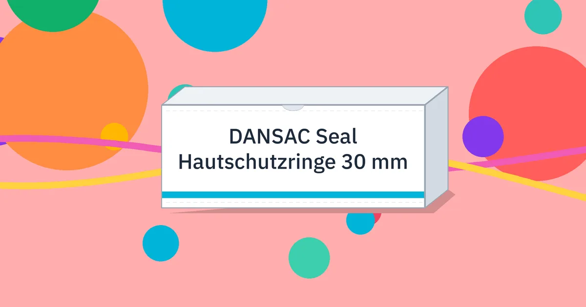 Symbolbild: Packung mit der Aufschrift DANSAC Seal Hautschutzringe 30 mm (PZN 09390310) – Verfügbarkeit und Bezug in Apotheken in Frankfurt am Main