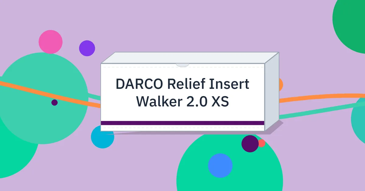 Symbolbild: Packung mit der Aufschrift DARCO Relief Insert Walker 2.0 XS (PZN 18322922) – Verfügbarkeit und Bezug in Apotheken in Frankfurt am Main