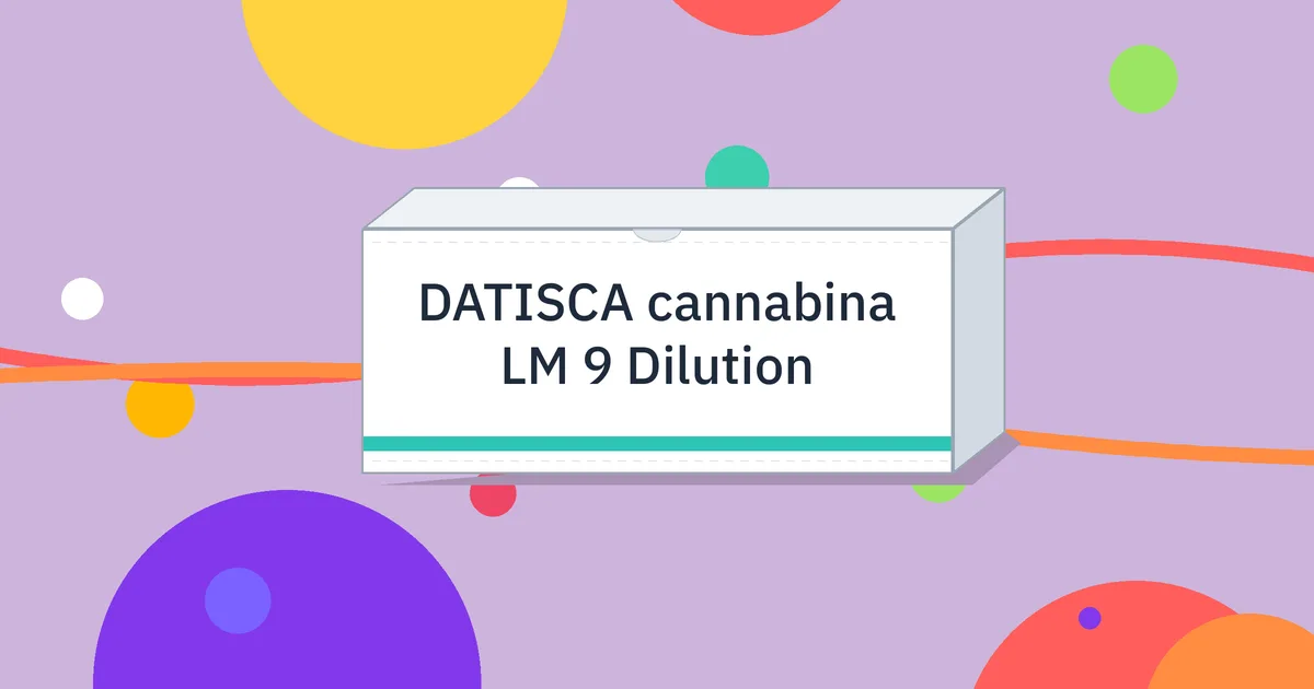 Symbolbild: Packung mit der Aufschrift DATISCA cannabina LM 9 Dilution (PZN 13461889) – Verfügbarkeit und Bezug in Apotheken in Frankfurt am Main