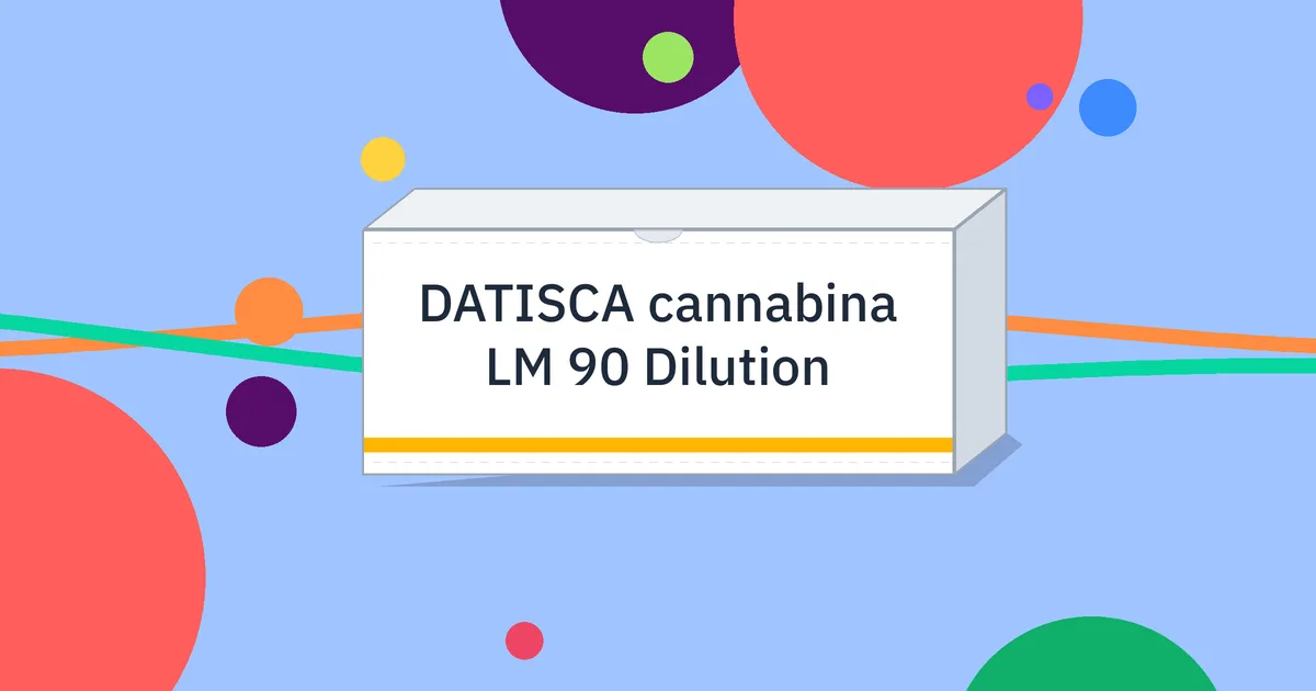 Symbolbild: Packung mit der Aufschrift DATISCA cannabina LM 90 Dilution (PZN 13462179) – Verfügbarkeit und Bezug in Apotheken in Frankfurt am Main