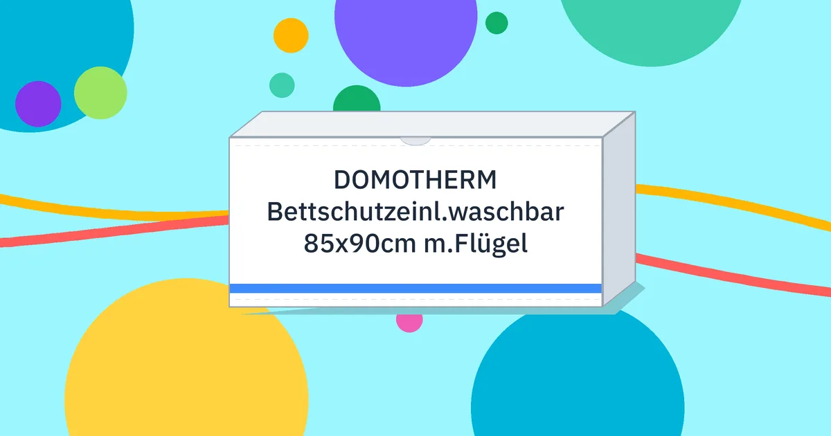 Symbolbild: Packung mit der Aufschrift DOMOTHERM Bettschutzeinl.waschbar 85x90cm m.Flügel (PZN 19381163) – Verfügbarkeit und Bezug in Apotheken in Frankfurt am Main