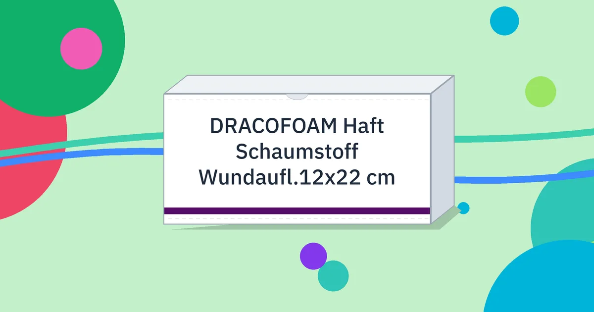 Symbolbild: Packung mit der Aufschrift DRACOFOAM Haft Schaumstoff Wundaufl.12x22 cm (PZN 20207602) – Verfügbarkeit und Bezug in Apotheken in Frankfurt am Main