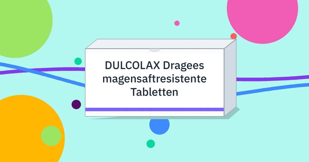 Symbolbild: Packung mit der Aufschrift DULCOLAX Dragees magensaftresistente Tabletten (PZN 07682089) – Verfügbarkeit und Bezug in Apotheken in Frankfurt am Main