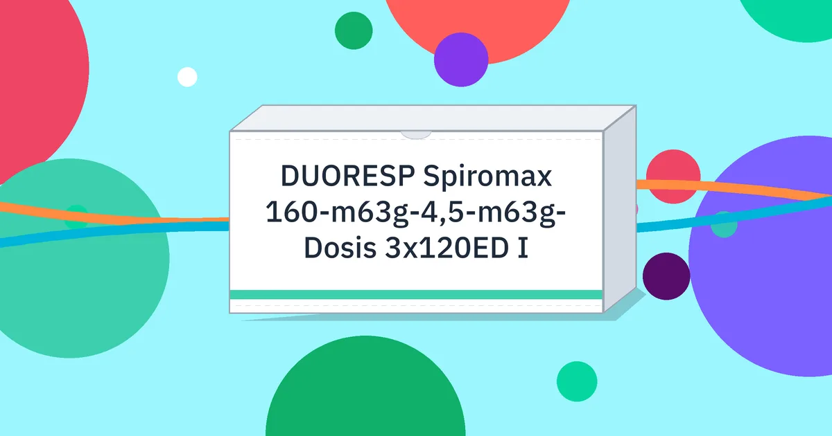 Symbolbild: Packung mit der Aufschrift DUORESP Spiromax 160-m63g-4,5-m63g-Dosis 3x120ED I (PZN 16742637) – Verfügbarkeit und Bezug in Apotheken in Frankfurt am Main