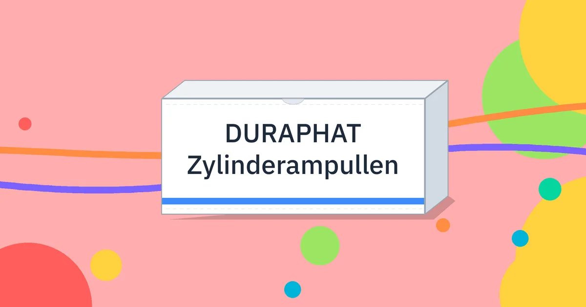 Symbolbild: Packung mit der Aufschrift DURAPHAT Zylinderampullen (PZN 02699435) – Verfügbarkeit und Bezug in Apotheken in Frankfurt am Main