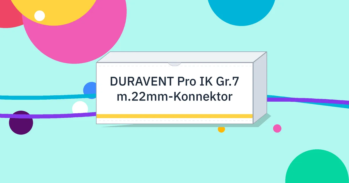 Symbolbild: Packung mit der Aufschrift DURAVENT Pro IK Gr.7 m.22mm-Konnektor (PZN 19243952) – Verfügbarkeit und Bezug in Apotheken in Frankfurt am Main