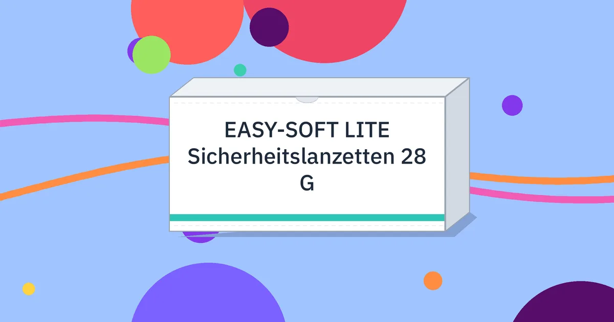 Symbolbild: Packung mit der Aufschrift EASY-SOFT LITE Sicherheitslanzetten 28 G (PZN 17889041) – Verfügbarkeit und Bezug in Apotheken in Frankfurt am Main