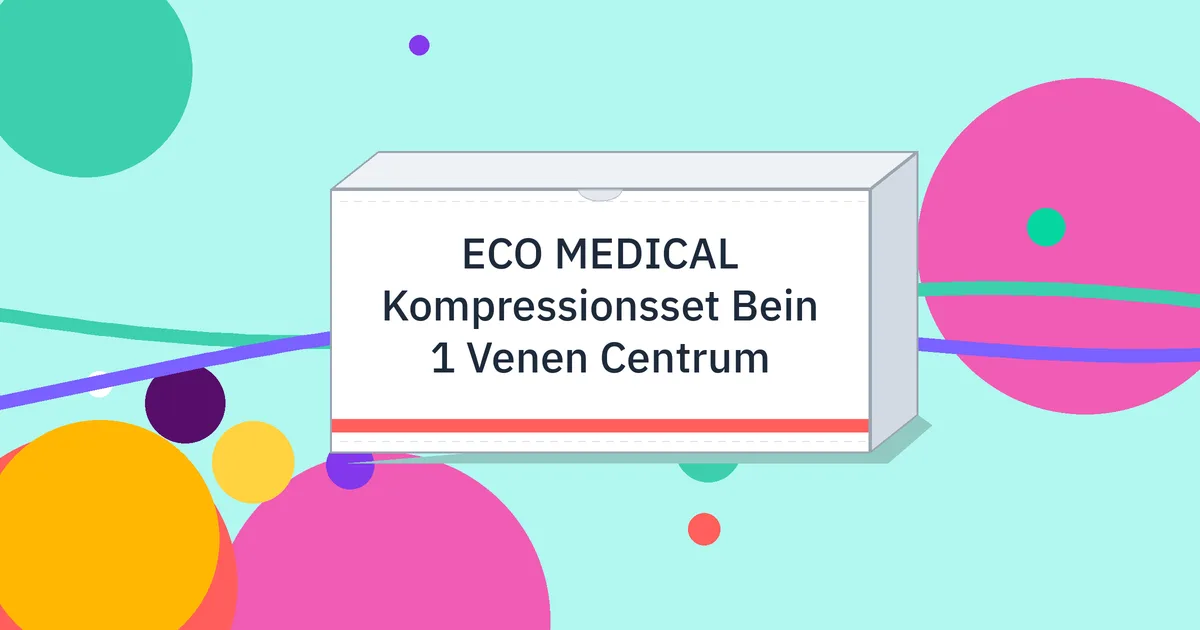 Symbolbild: Packung mit der Aufschrift ECO MEDICAL Kompressionsset Bein 1 Venen Centrum (PZN 19466333) – Verfügbarkeit und Bezug in Apotheken in Frankfurt am Main