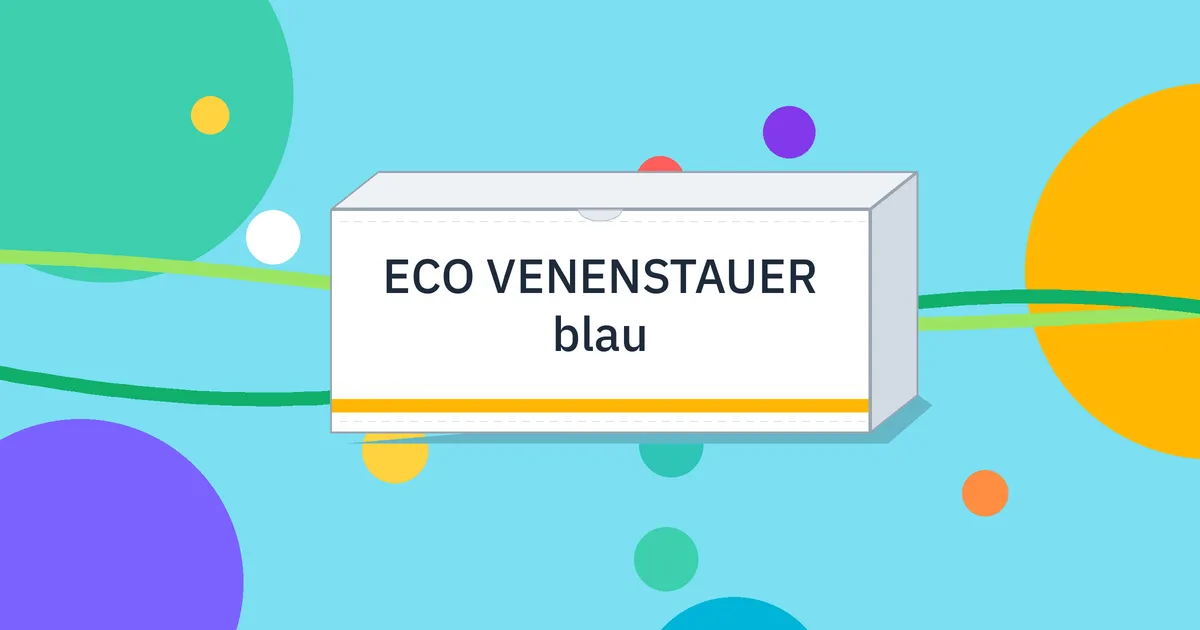 Symbolbild: Packung mit der Aufschrift ECO VENENSTAUER blau (PZN 09108584) – Verfügbarkeit und Bezug in Apotheken in Frankfurt am Main