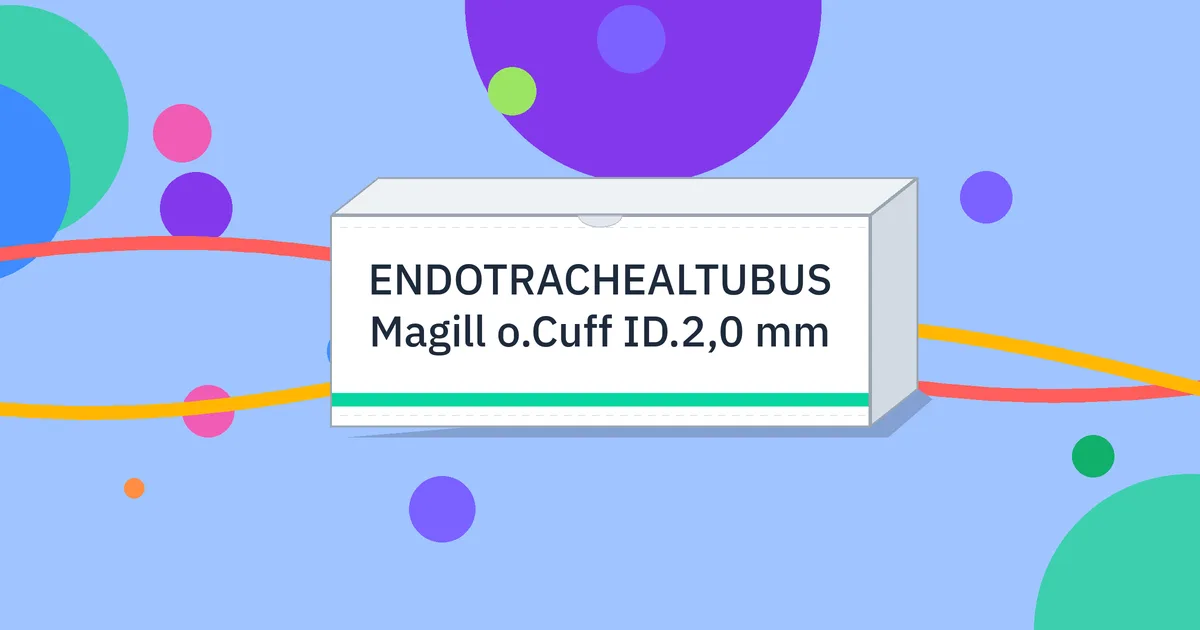 Symbolbild: Packung mit der Aufschrift ENDOTRACHEALTUBUS Magill o.Cuff ID.2,0 mm (PZN 07217240) – Verfügbarkeit und Bezug in Apotheken in Frankfurt am Main