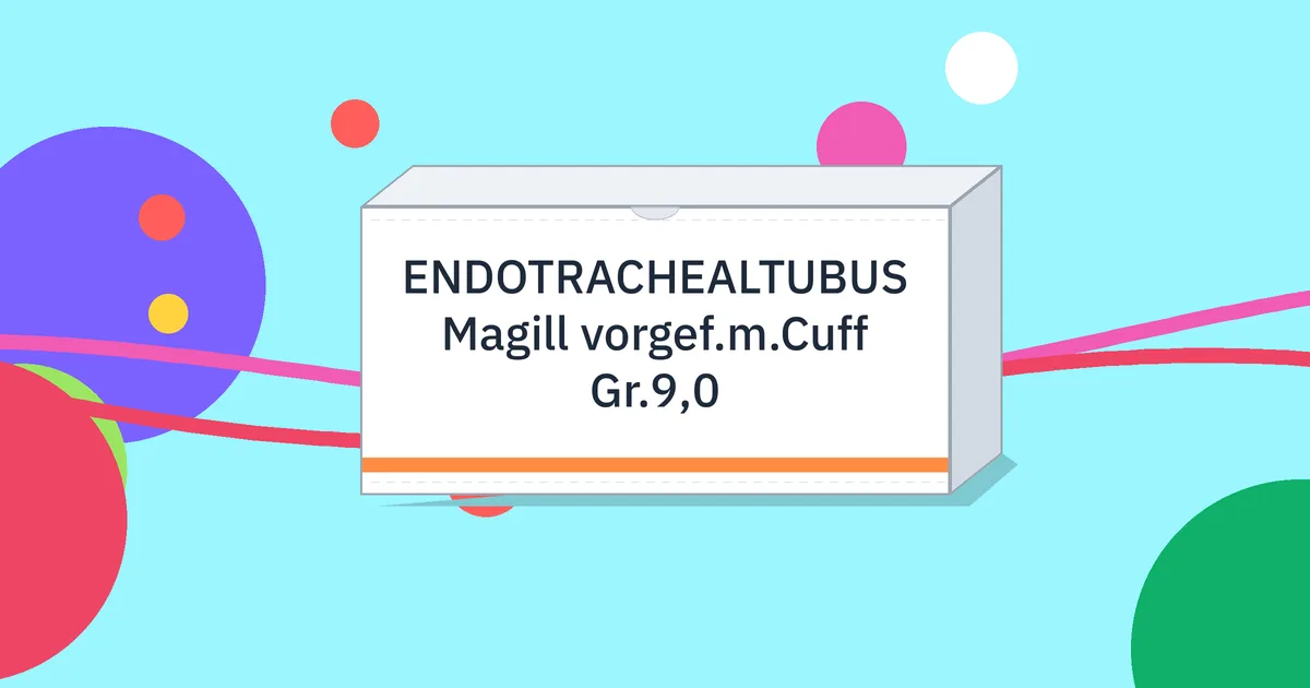 Symbolbild: Packung mit der Aufschrift ENDOTRACHEALTUBUS Magill vorgef.m.Cuff Gr.9,0 (PZN 00141315) – Verfügbarkeit und Bezug in Apotheken in Frankfurt am Main