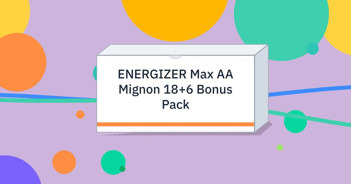 Symbolbild: Packung mit der Aufschrift ENERGIZER Max AA Mignon 18+6 Bonus Pack (PZN 20127139) – Verfügbarkeit und Bezug in Apotheken in Frankfurt am Main