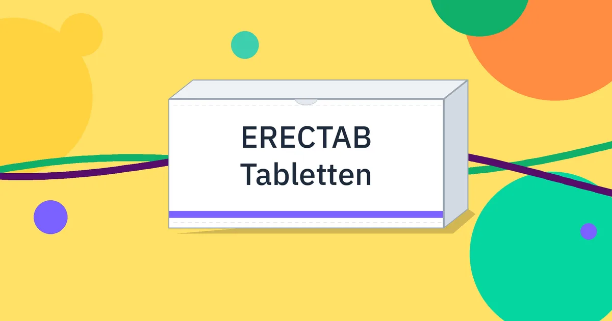 Symbolbild: Packung mit der Aufschrift ERECTAB Tabletten (PZN 20512742) – Verfügbarkeit und Bezug in Apotheken in Frankfurt am Main