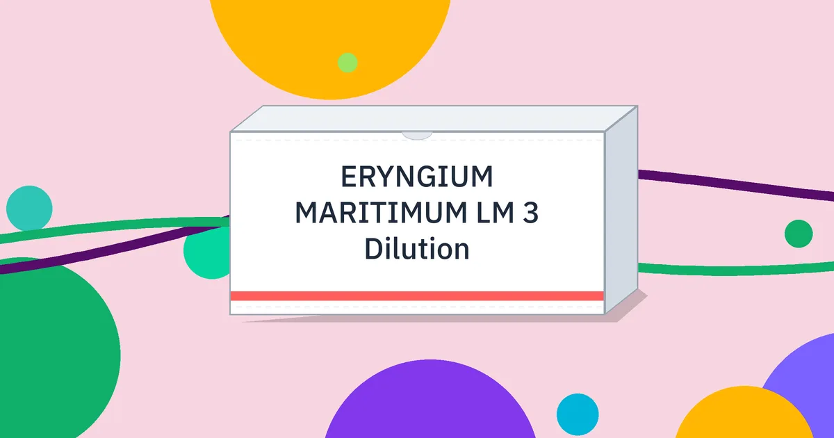 Symbolbild: Packung mit der Aufschrift ERYNGIUM MARITIMUM LM 3 Dilution (PZN 13478915) – Verfügbarkeit und Bezug in Apotheken in Frankfurt am Main