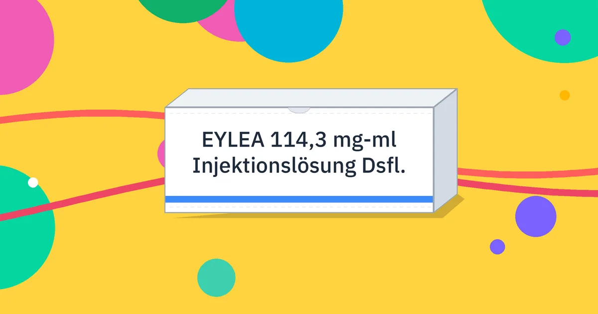 Symbolbild: Packung mit der Aufschrift EYLEA 114,3 mg-ml Injektionslösung Dsfl. (PZN 19370550) – Verfügbarkeit und Bezug in Apotheken in Frankfurt am Main