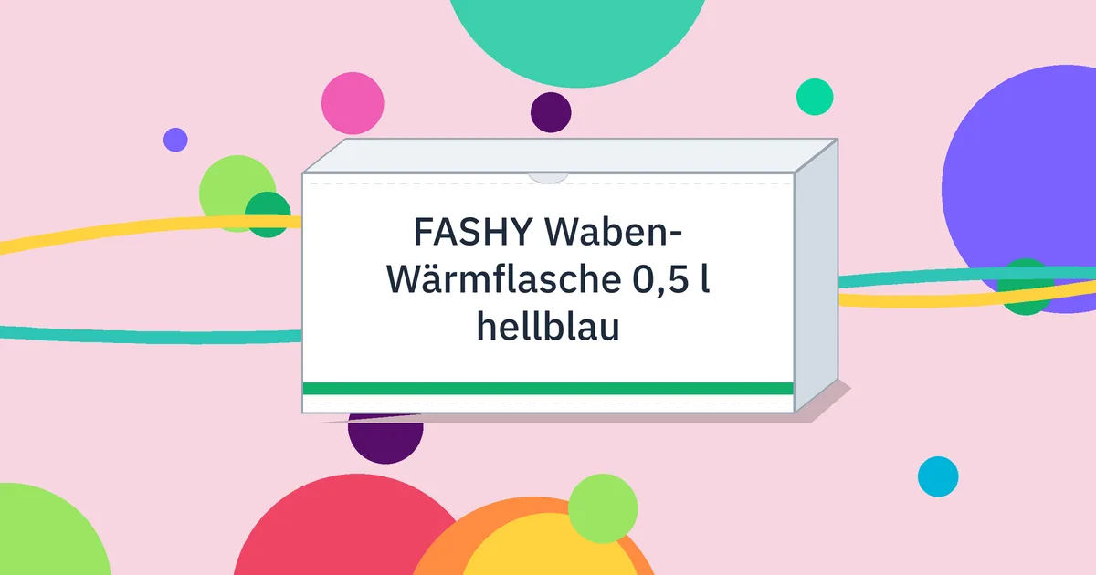 Symbolbild: Packung mit der Aufschrift FASHY Waben-Wärmflasche 0,5 l hellblau (PZN 18025785) – Verfügbarkeit und Bezug in Apotheken in Frankfurt am Main