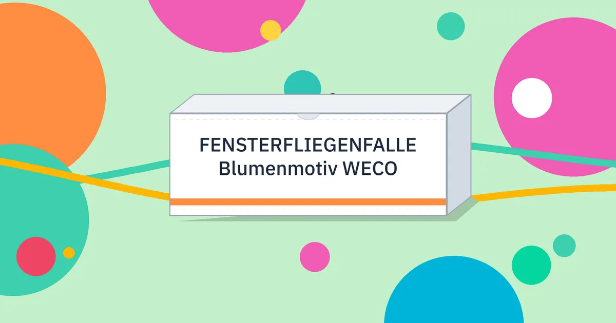 Symbolbild: Packung mit der Aufschrift FENSTERFLIEGENFALLE Blumenmotiv WECO (PZN 20327312) – Verfügbarkeit und Bezug in Apotheken in Frankfurt am Main