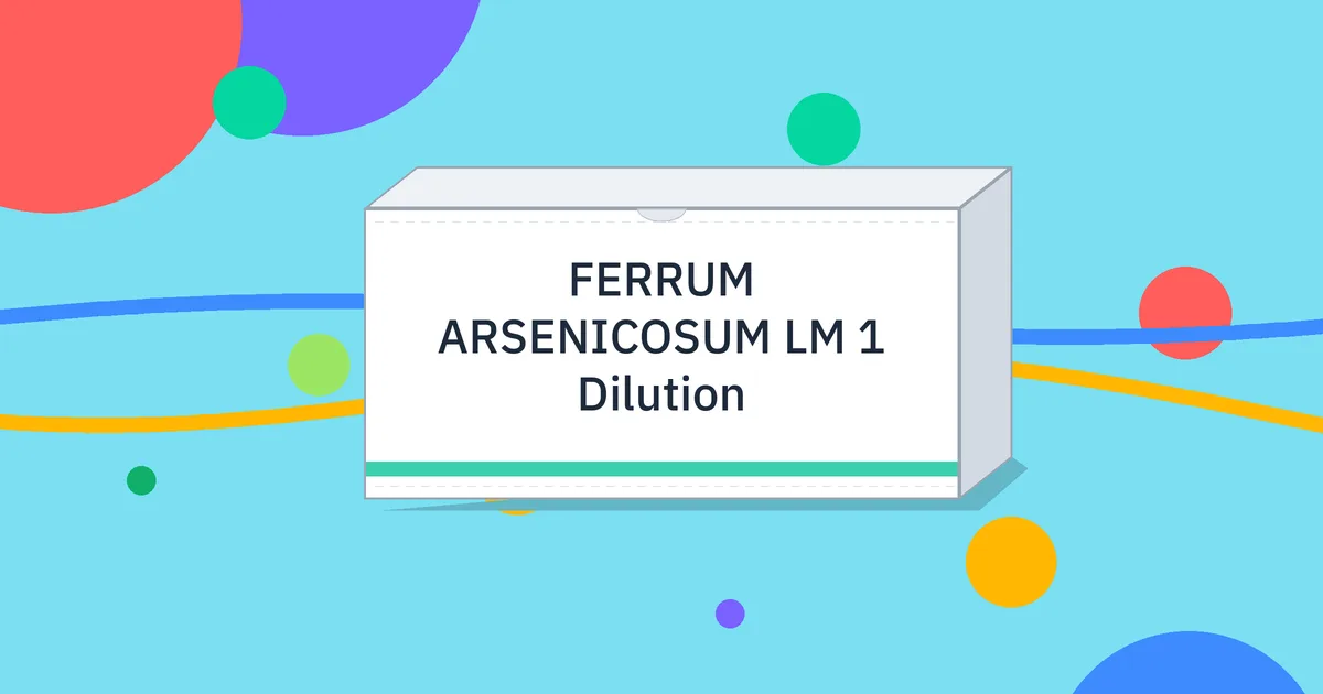 Symbolbild: Packung mit der Aufschrift FERRUM ARSENICOSUM LM 1 Dilution (PZN 12847411) – Verfügbarkeit und Bezug in Apotheken in Frankfurt am Main