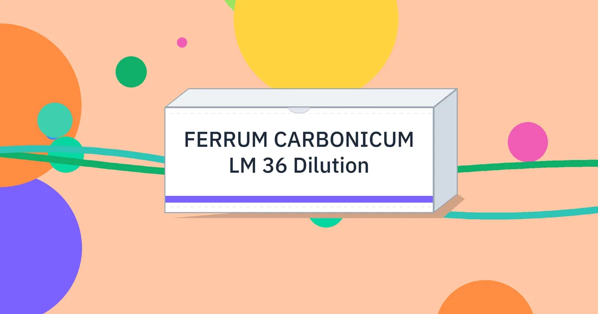 Symbolbild: Packung mit der Aufschrift FERRUM CARBONICUM LM 36 Dilution (PZN 12848209) – Verfügbarkeit und Bezug in Apotheken in Frankfurt am Main