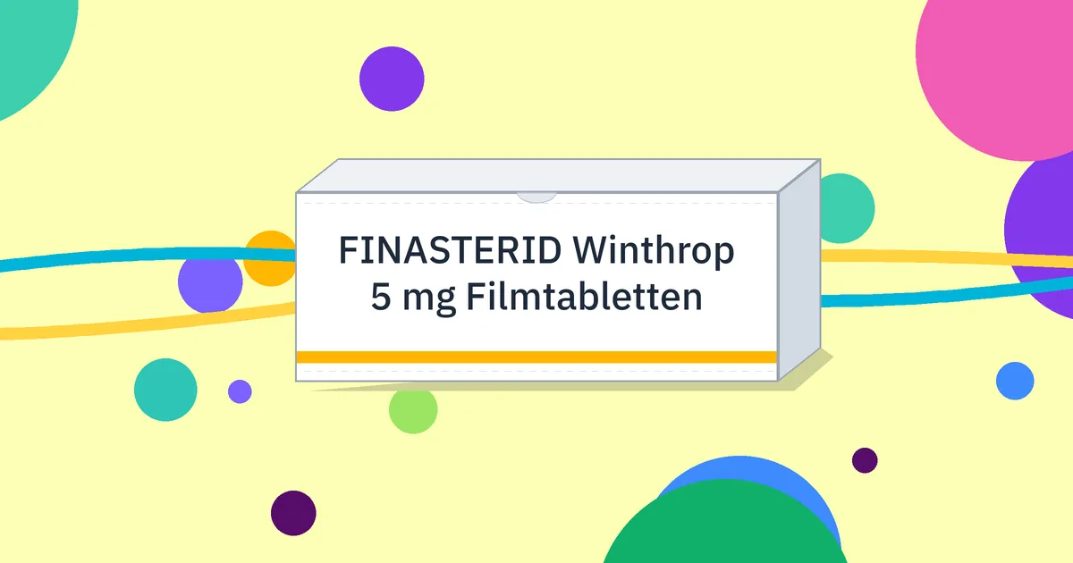 Symbolbild: Packung mit der Aufschrift FINASTERID Winthrop 5 mg Filmtabletten (PZN 00544154) – Verfügbarkeit und Bezug in Apotheken in Frankfurt am Main