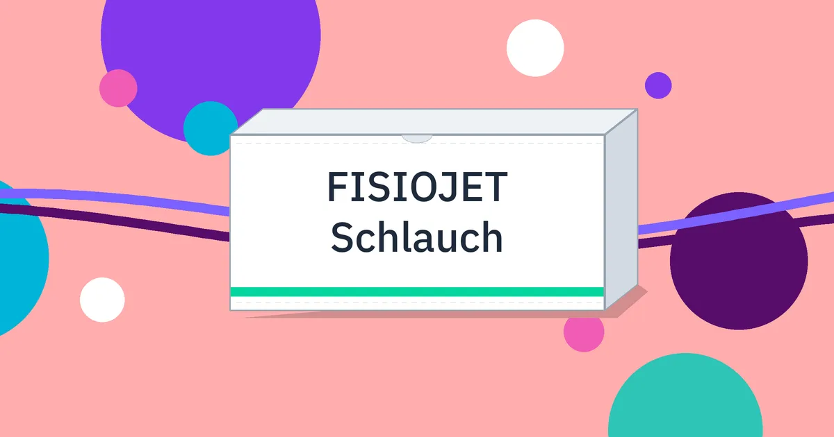 Symbolbild: Packung mit der Aufschrift FISIOJET Schlauch (PZN 12869364) – Verfügbarkeit und Bezug in Apotheken in Frankfurt am Main