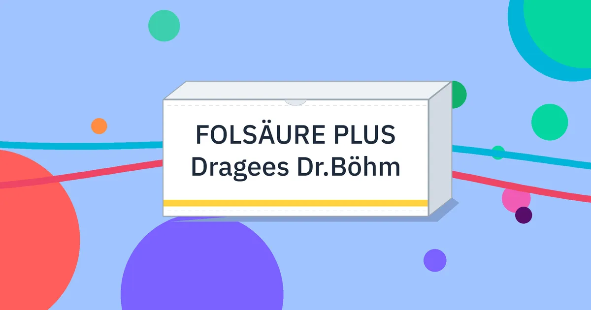 Symbolbild: Packung mit der Aufschrift FOLSÄURE PLUS Dragees Dr.Böhm (PZN 04037589) – Verfügbarkeit und Bezug in Apotheken in Frankfurt am Main