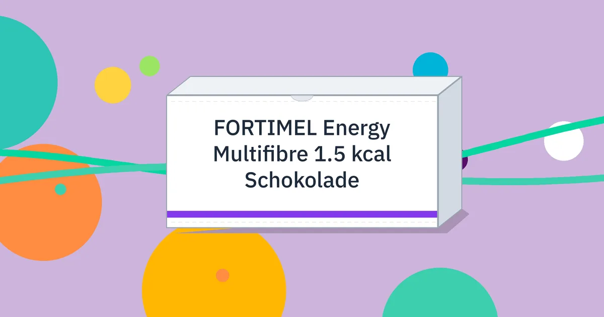 Symbolbild: Packung mit der Aufschrift FORTIMEL Energy Multifibre 1.5 kcal Schokolade (PZN 20168546) – Verfügbarkeit und Bezug in Apotheken in Frankfurt am Main