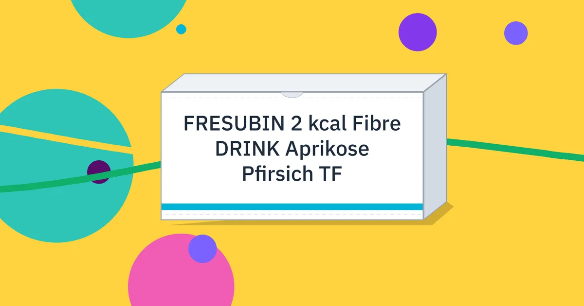 Symbolbild: Packung mit der Aufschrift FRESUBIN 2 kcal Fibre DRINK Aprikose Pfirsich TF (PZN 20191321) – Verfügbarkeit und Bezug in Apotheken in Frankfurt am Main