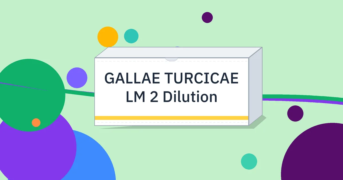 Symbolbild: Packung mit der Aufschrift GALLAE TURCICAE LM 2 Dilution (PZN 13497924) – Verfügbarkeit und Bezug in Apotheken in Frankfurt am Main