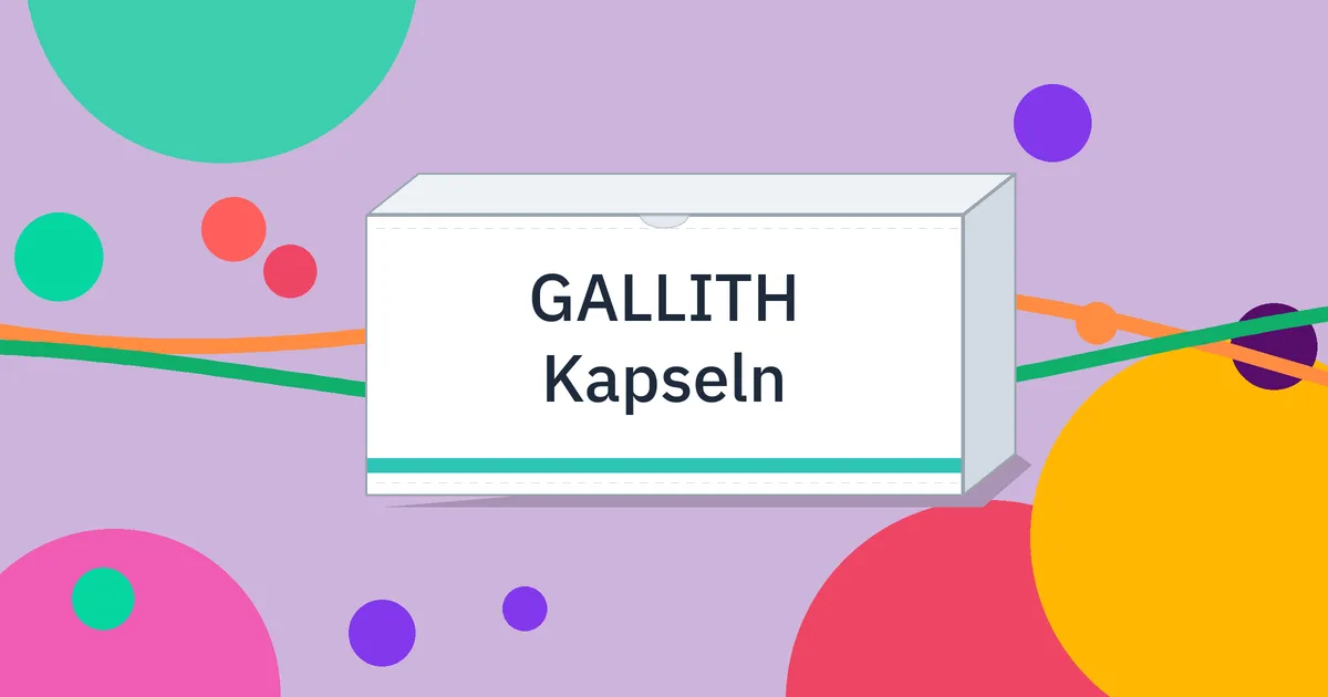Symbolbild: Packung mit der Aufschrift GALLITH Kapseln (PZN 07193462) – Verfügbarkeit und Bezug in Apotheken in Frankfurt am Main