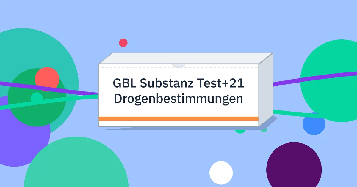 Symbolbild: Packung mit der Aufschrift GBL Substanz Test+21 Drogenbestimmungen (PZN 13353651) – Verfügbarkeit und Bezug in Apotheken in Frankfurt am Main