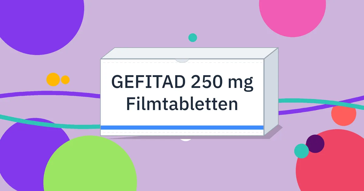 Symbolbild: Packung mit der Aufschrift GEFITAD 250 mg Filmtabletten (PZN 15607788) – Verfügbarkeit und Bezug in Apotheken in Frankfurt am Main