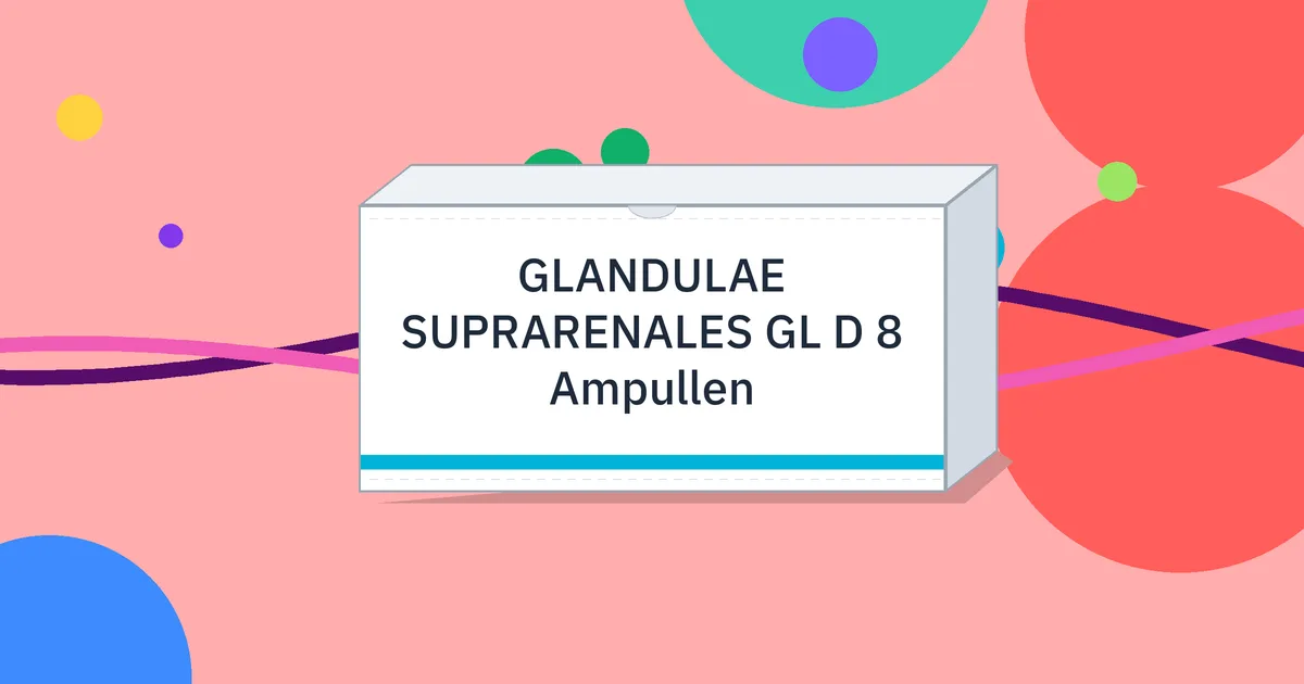 Symbolbild: Packung mit der Aufschrift GLANDULAE SUPRARENALES GL D 8 Ampullen (PZN 03356766) – Verfügbarkeit und Bezug in Apotheken in Frankfurt am Main
