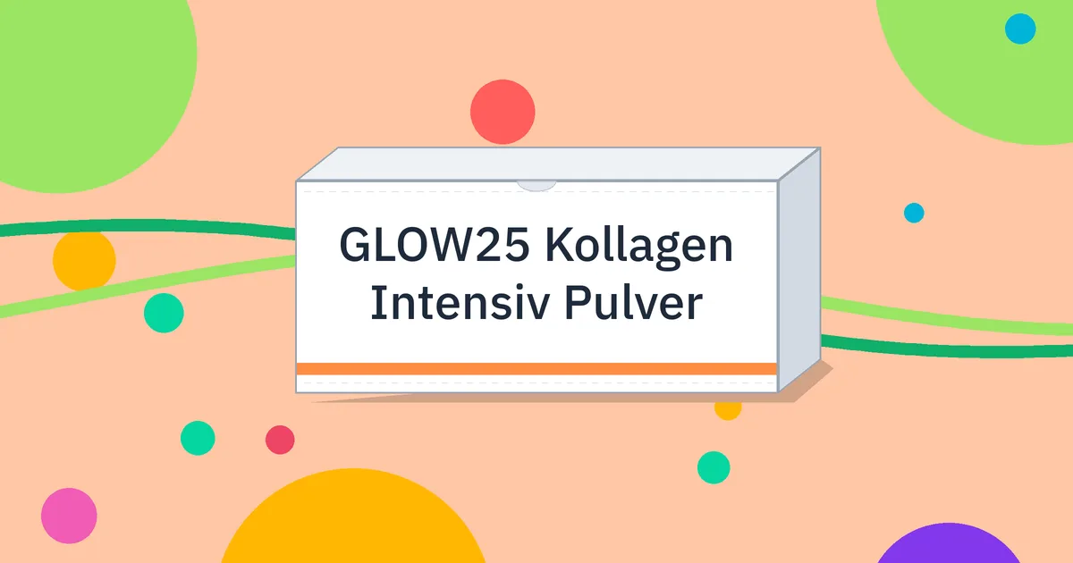 Symbolbild: Packung mit der Aufschrift GLOW25 Kollagen Intensiv Pulver (PZN 20367694) – Verfügbarkeit und Bezug in Apotheken in Frankfurt am Main