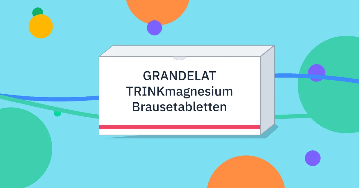 Symbolbild: Packung mit der Aufschrift GRANDELAT TRINKmagnesium Brausetabletten (PZN 11157070) – Verfügbarkeit und Bezug in Apotheken in Frankfurt am Main