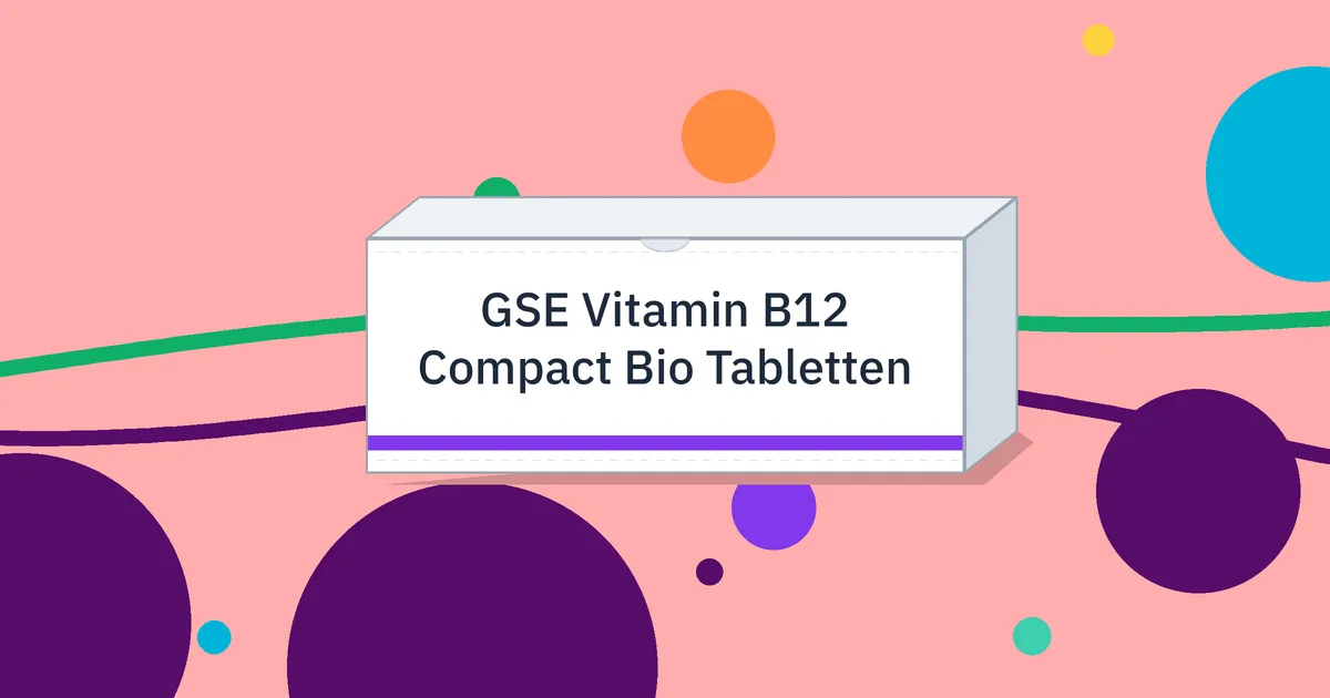 Symbolbild: Packung mit der Aufschrift GSE Vitamin B12 Compact Bio Tabletten (PZN 19409281) – Verfügbarkeit und Bezug in Apotheken in Frankfurt am Main