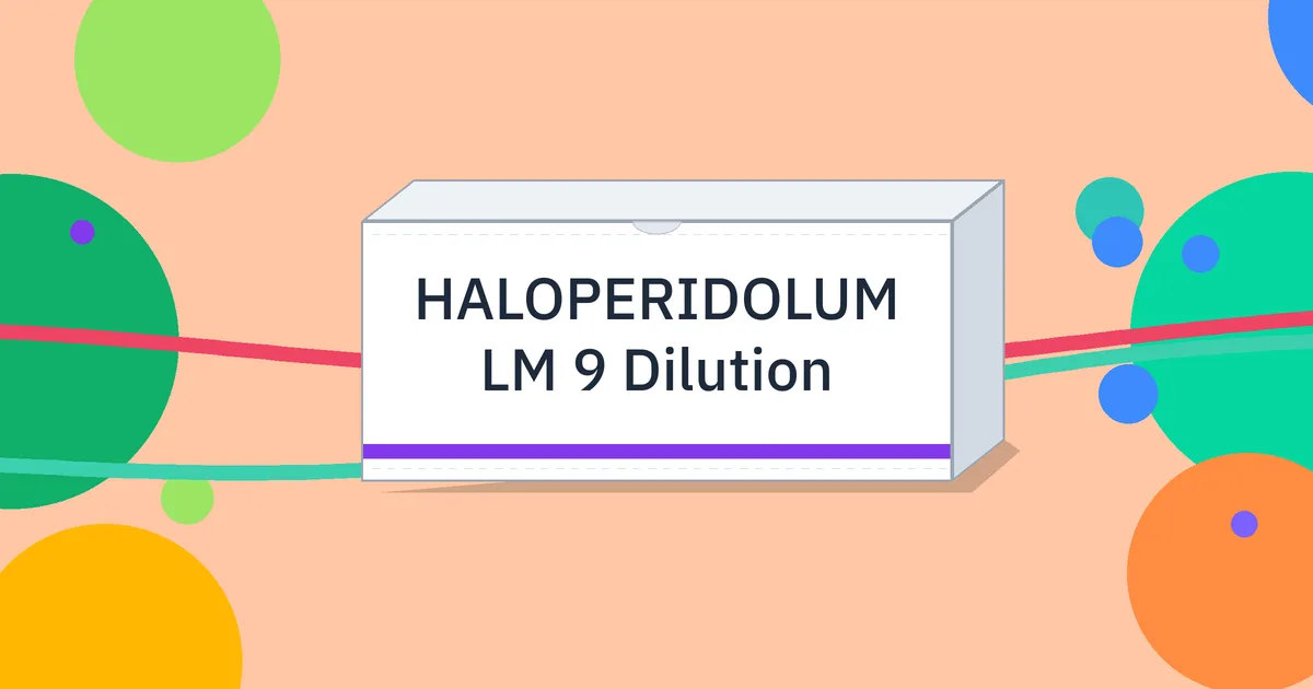 Symbolbild: Packung mit der Aufschrift HALOPERIDOLUM LM 9 Dilution (PZN 12883476) – Verfügbarkeit und Bezug in Apotheken in Frankfurt am Main