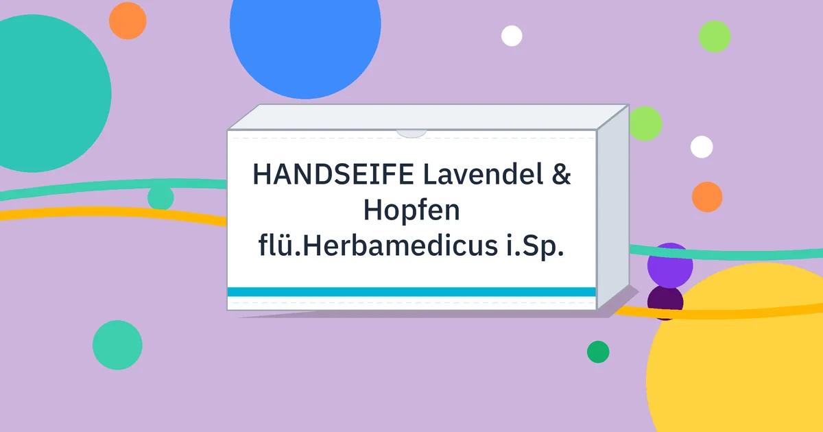 Symbolbild: Packung mit der Aufschrift HANDSEIFE Lavendel & Hopfen flü.Herbamedicus i.Sp. (PZN 16619256) – Verfügbarkeit und Bezug in Apotheken in Frankfurt am Main
