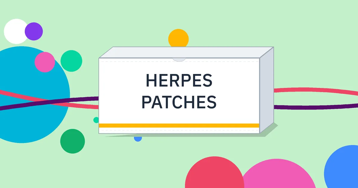 Symbolbild: Packung mit der Aufschrift HERPES PATCHES (PZN 15249372) – Verfügbarkeit und Bezug in Apotheken in Frankfurt am Main